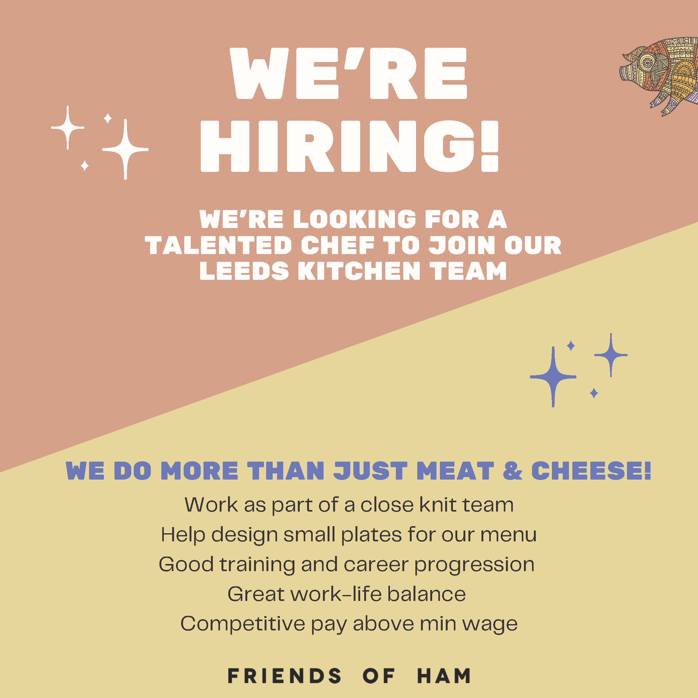 Chefs we need you at Friends of Ham Leeds!